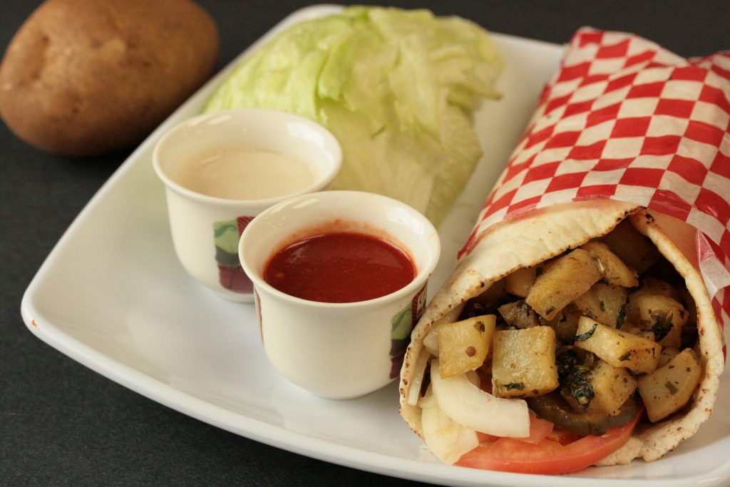 Seasoned Potatoes Wrap – Crispy Falafel